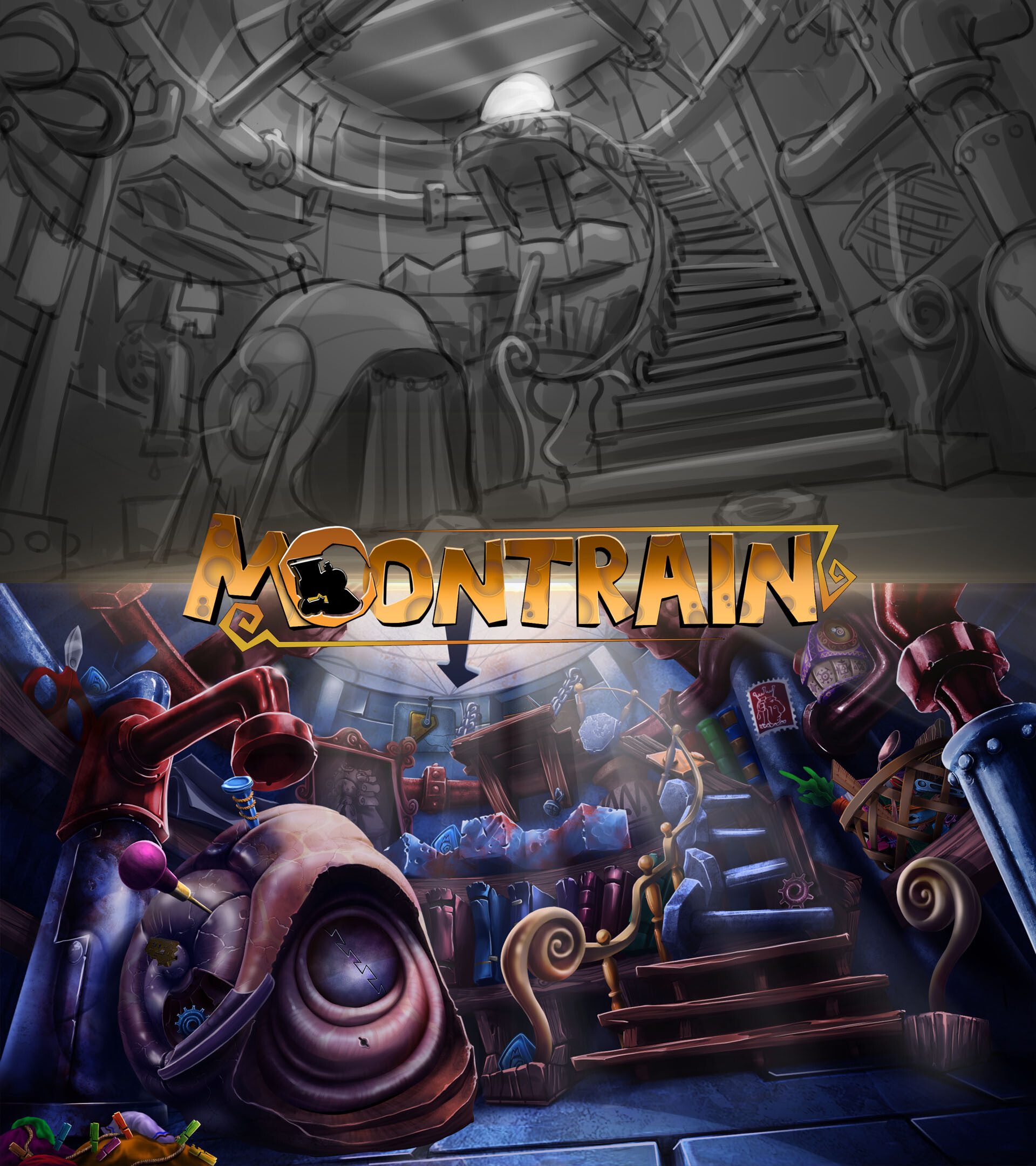 ArtStation - Moontrain Scene from concept to finish 2