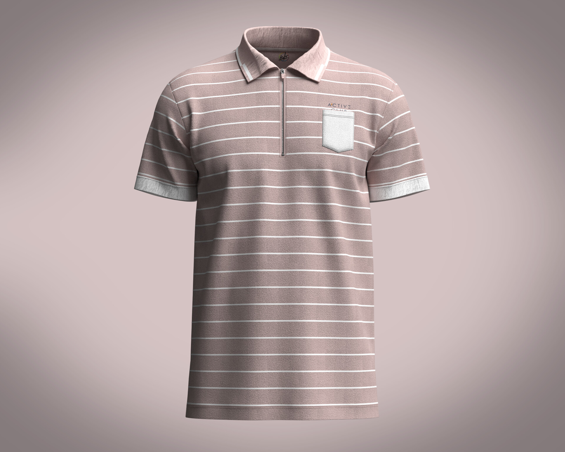 ArtStation - Men's Stripe Polo