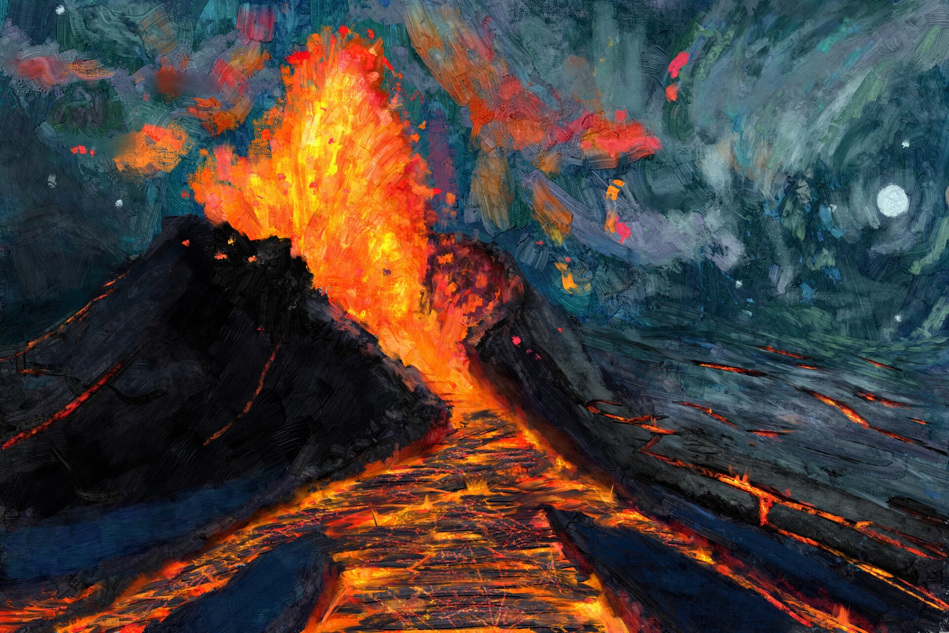 ArtStation - Volcano Sketch