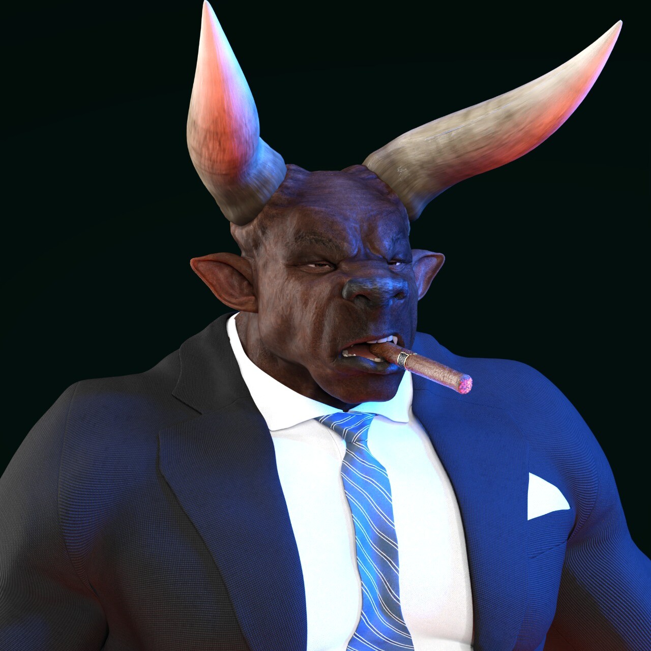 ArtStation - Gentleman Bull Humanoid.