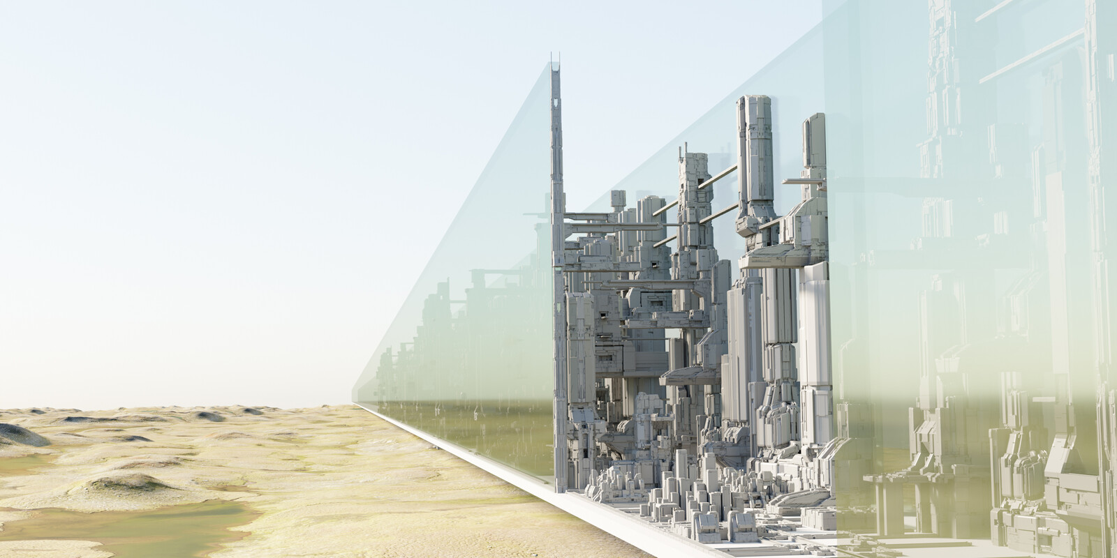 Jean Macedo - "The Line" | Saudi Arabian City Concept Artistic Render