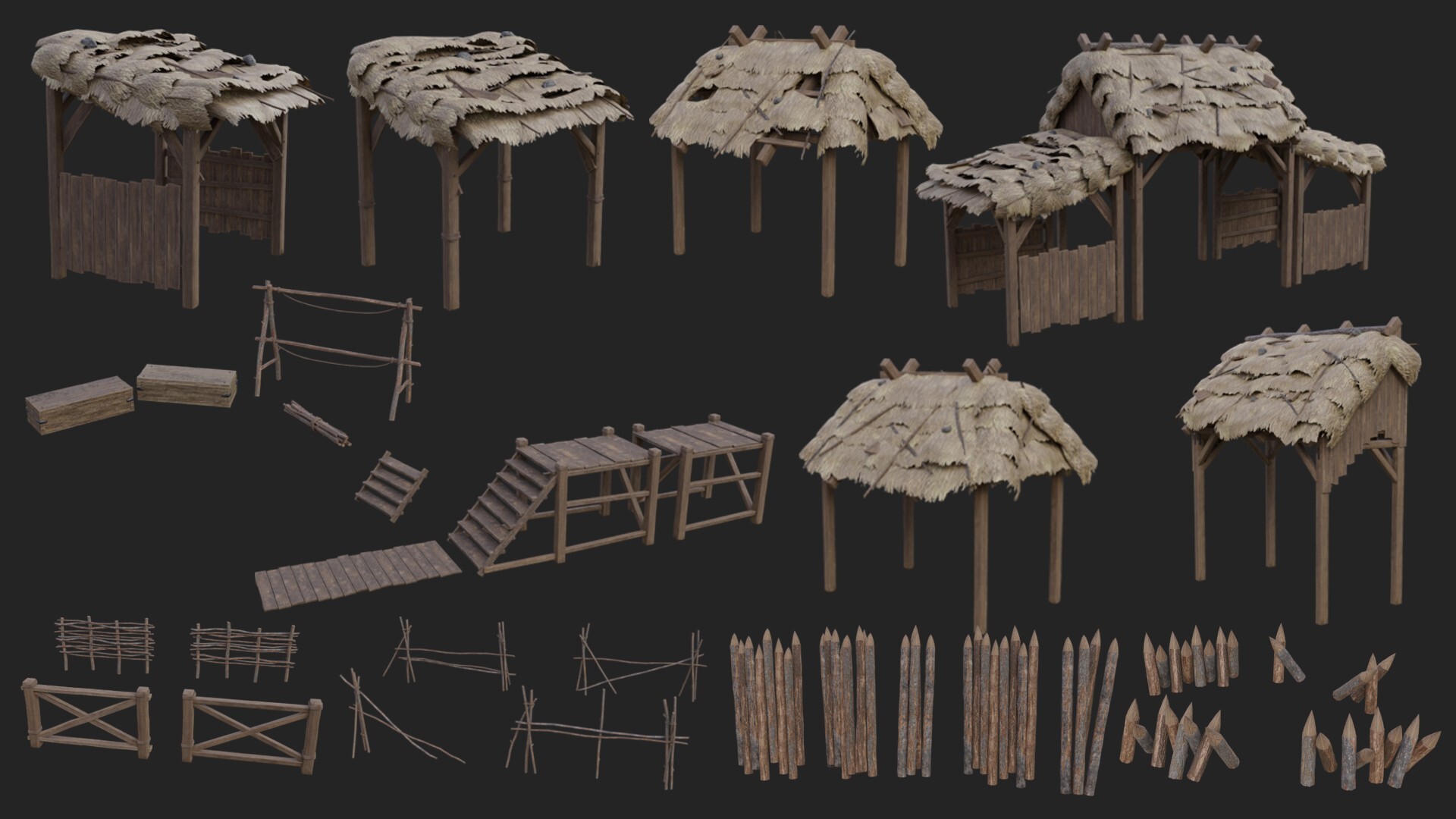 ArtStation - Wooden enviro props