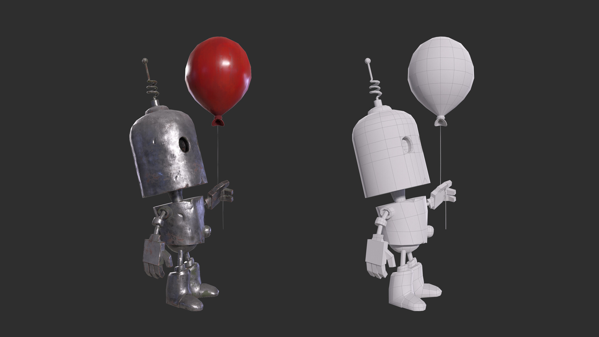 Linh Võ - Robot with Red Balloon 3D Model