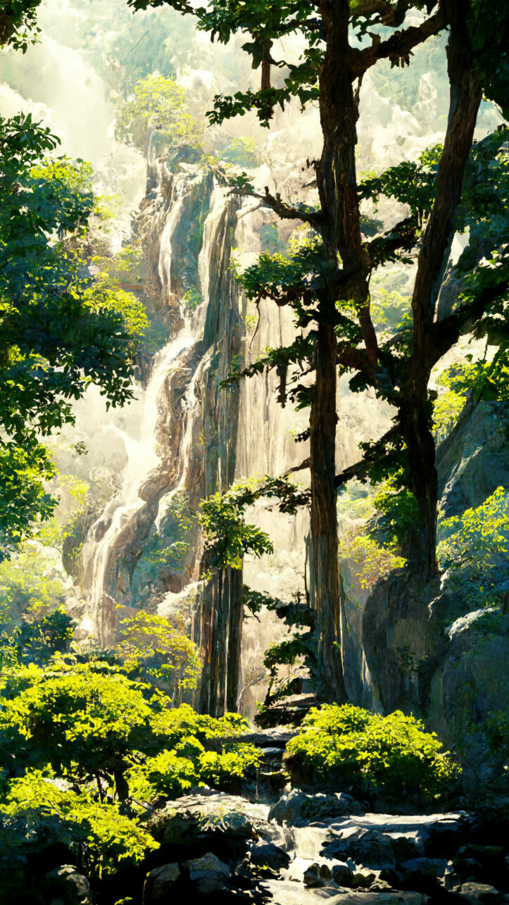 ZC - MidJourney AI Experiment - Empty Mountain Spirit Stream