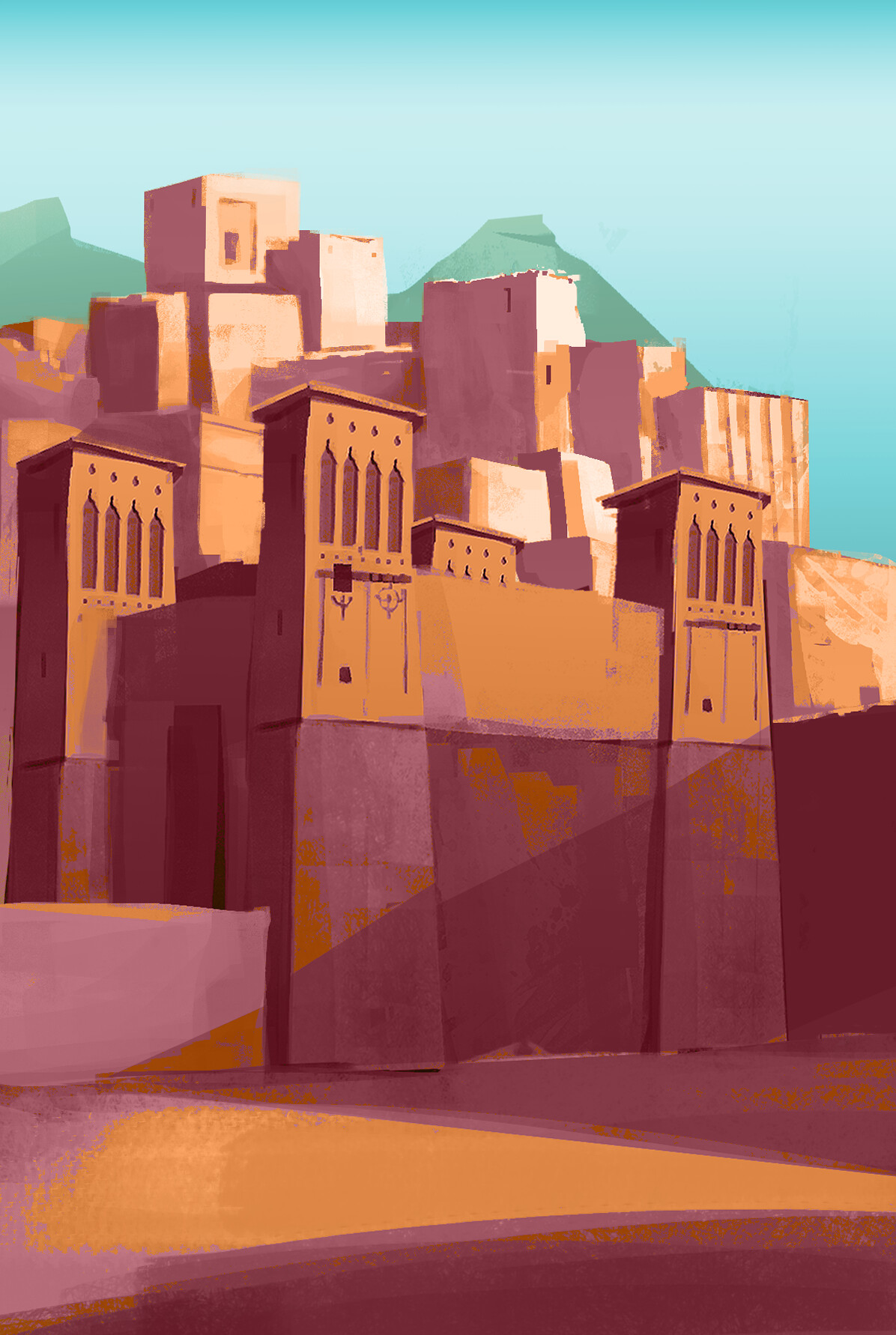 ArtStation - DailyPaint - Desert Fort