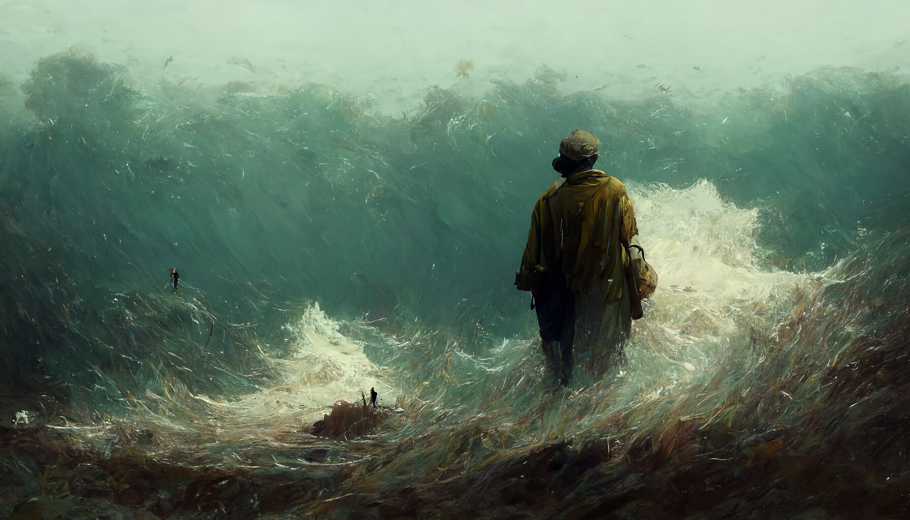 ArtStation - A Man Walks into the Ocean
