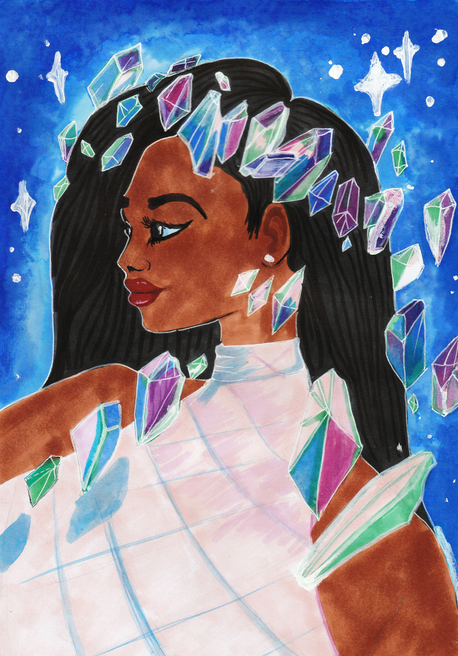 how to draw crystal queen