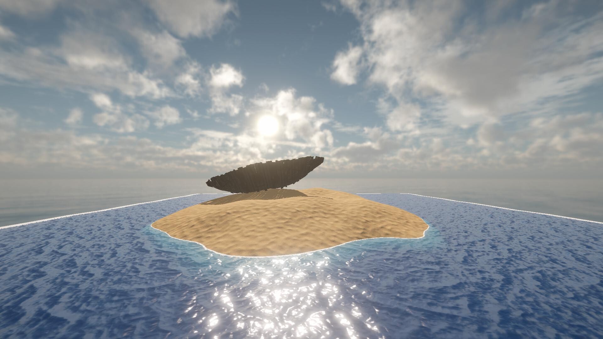 ArtStation - boat stranded on island in the ocean scene unity