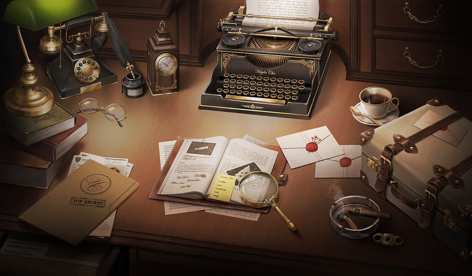 ArtStation - steampunk office desk