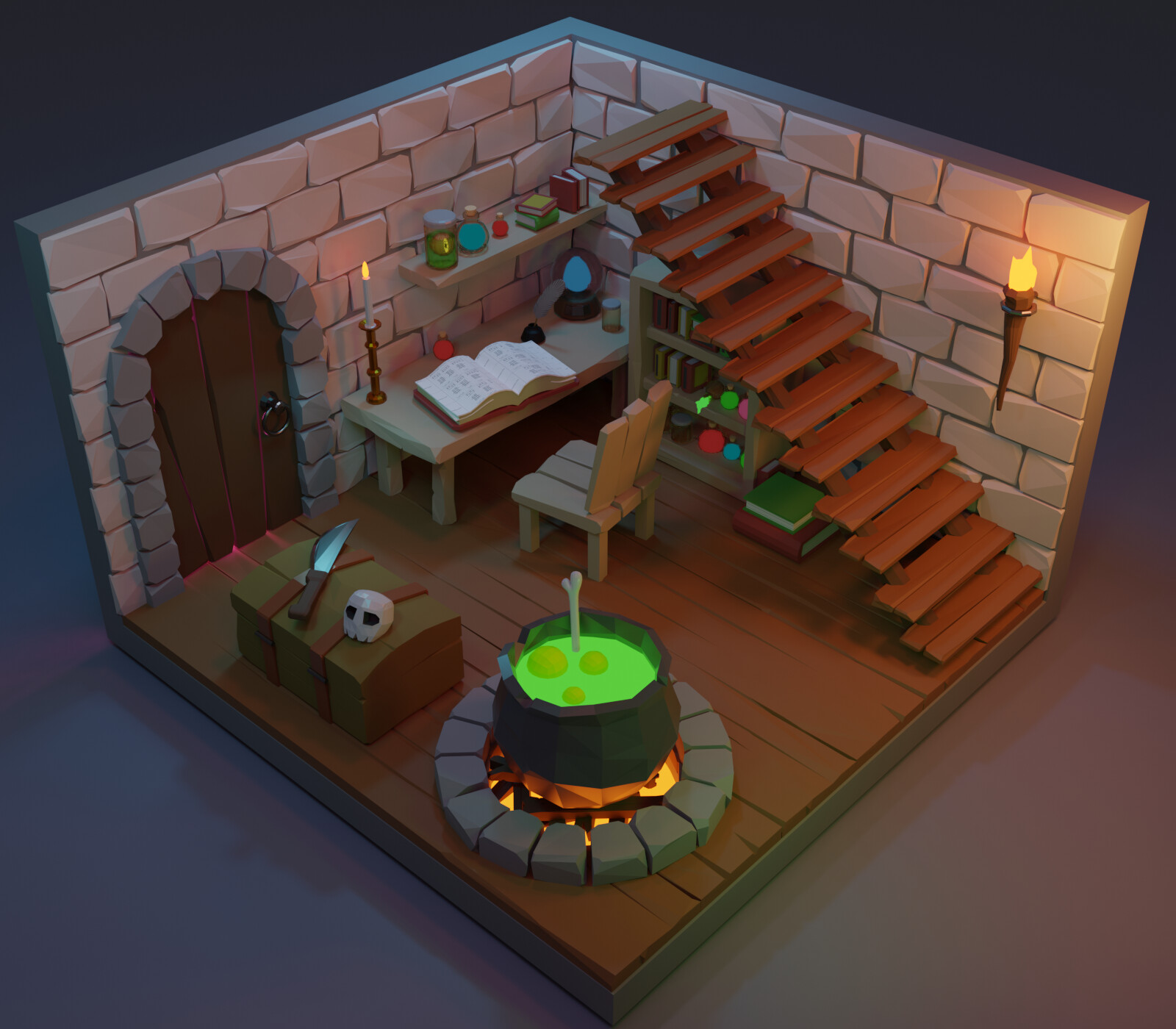 ArtStation - Lowpoly witcher's room