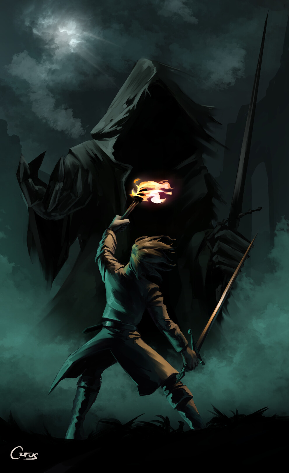 ArtStation - Aragorn vs. the Ringwraiths