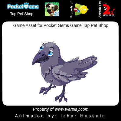 ArtStation - Game Asset - Animated Raven For Pocket Gems Game Tap Pet Shop