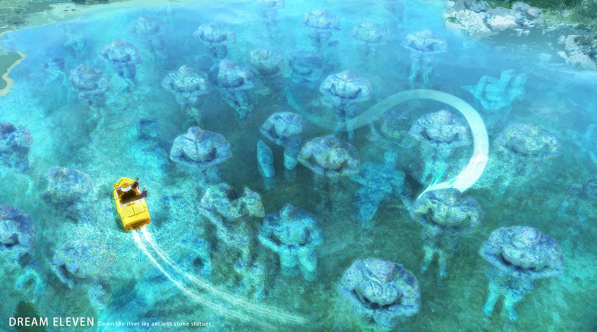 ArtStation - Dream：Down the river lay ancient stone statues