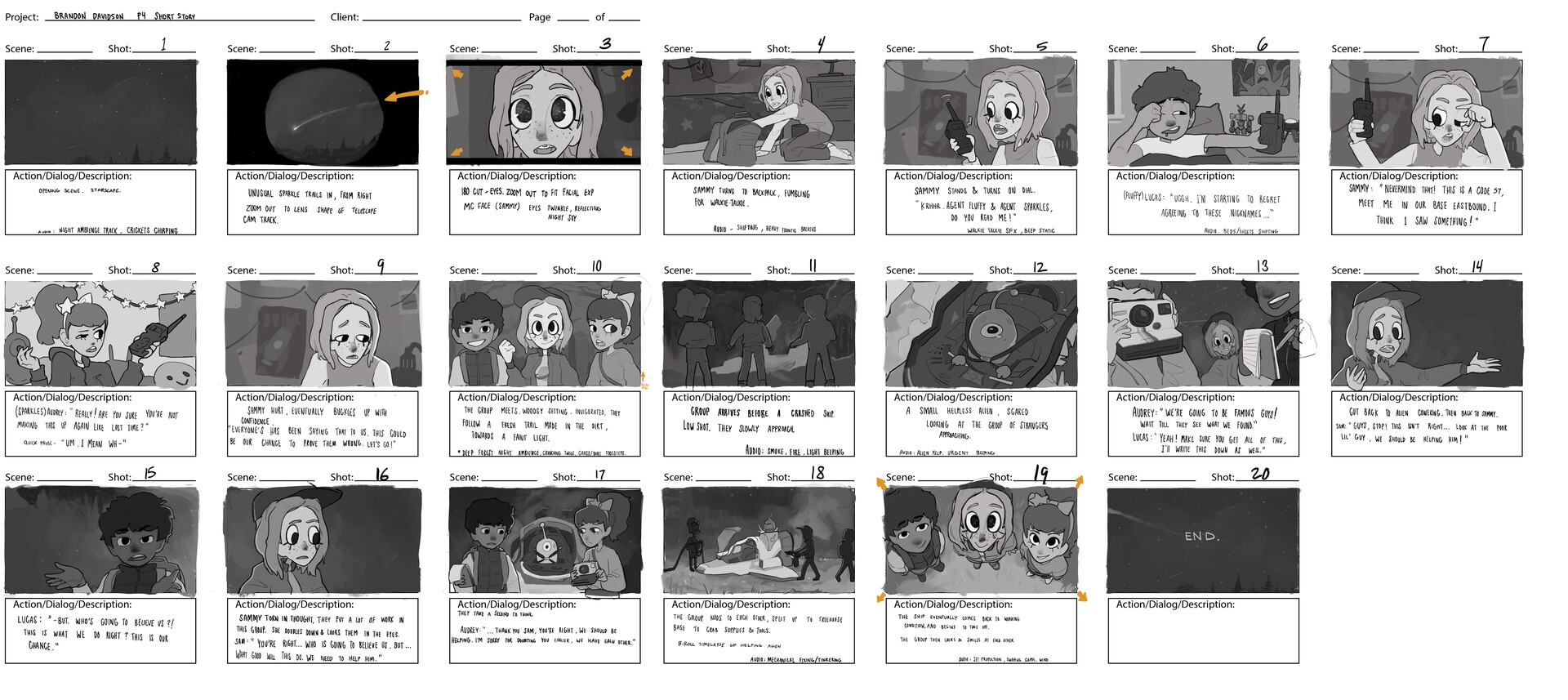 Brandon Davidson - Short Story, Storyboard Concept - Alien