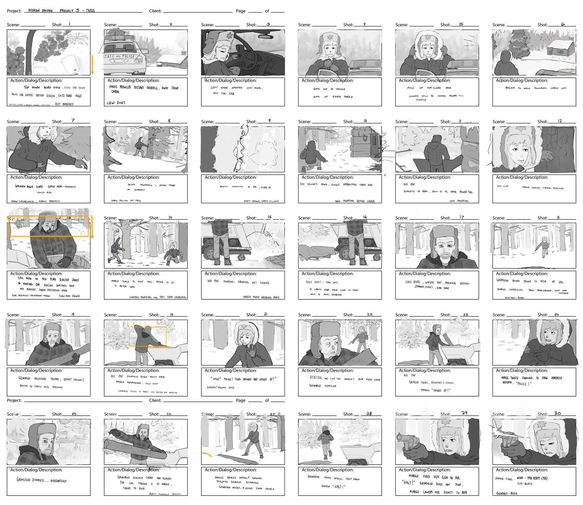 Brandon Davidson - Fargo 1996 Alternate Storyboard