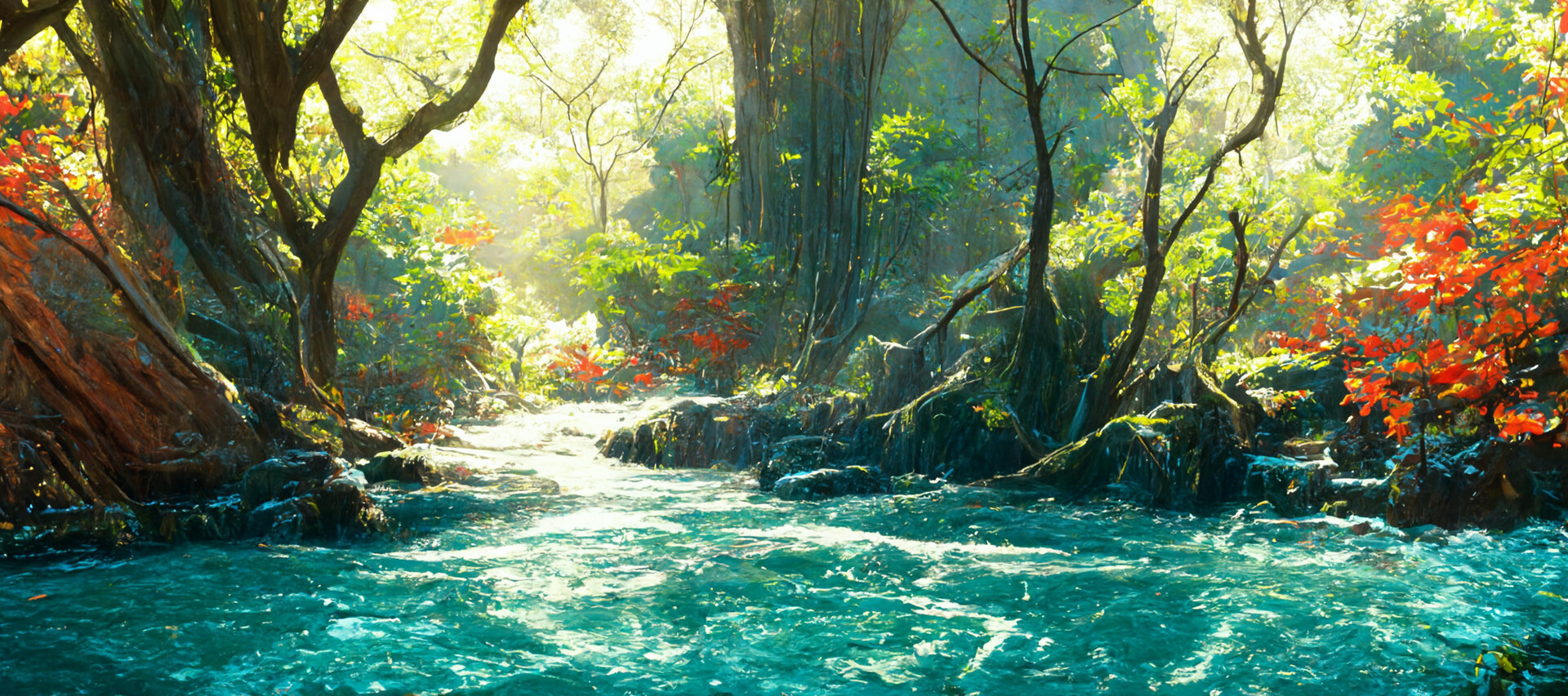 ZC - MidJourney AI Experiment - Raining Forest