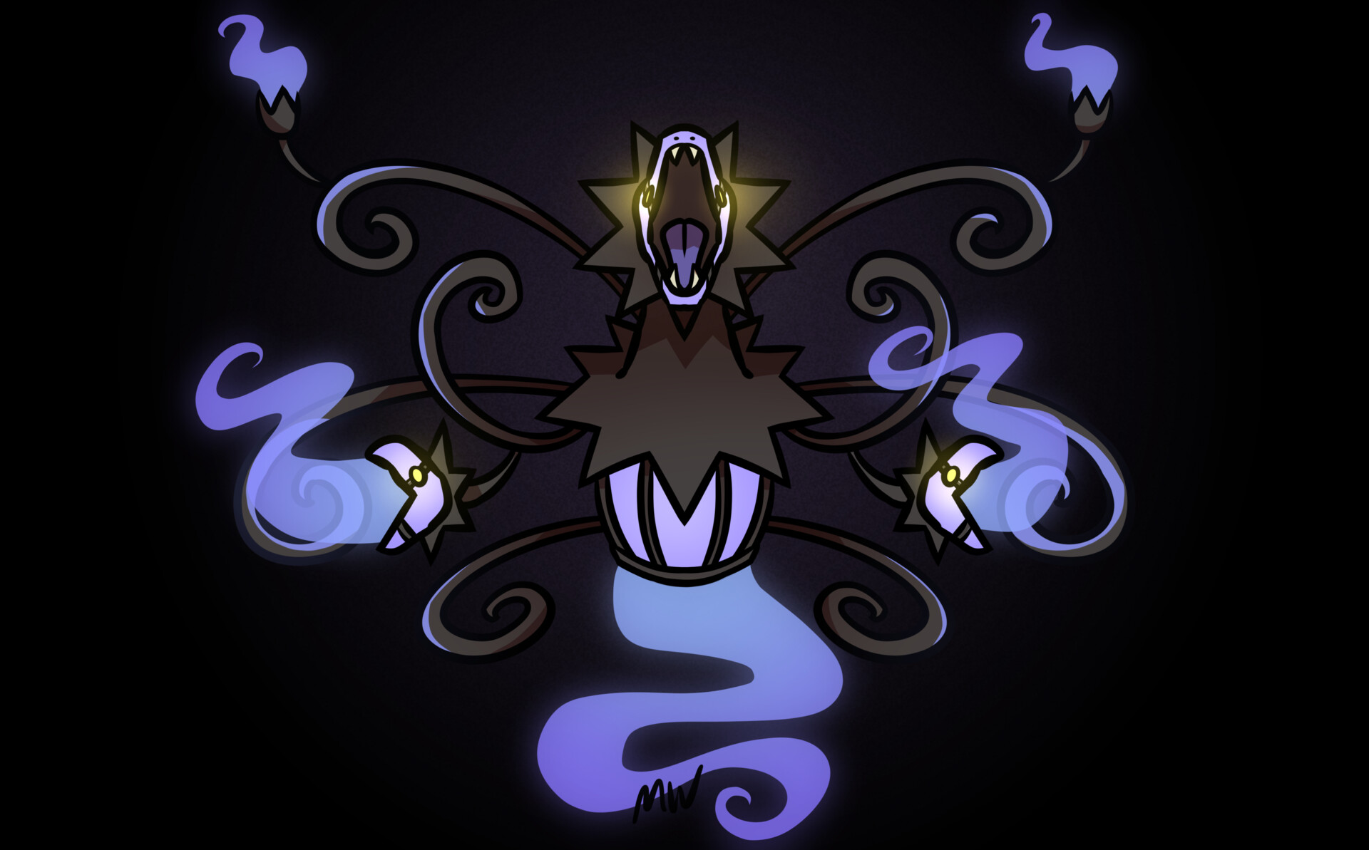 ArtStation - Hydreigon + Chandelure fusion (2021)