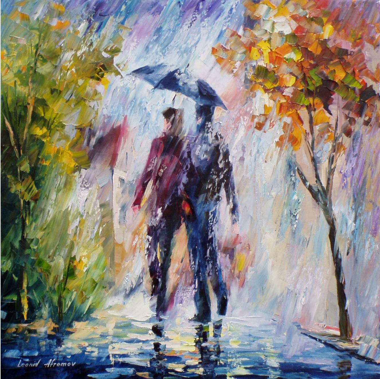 ArtStation - Rainy-Weather — PALETTE KNIFE Oil Painting On Canvas By ...