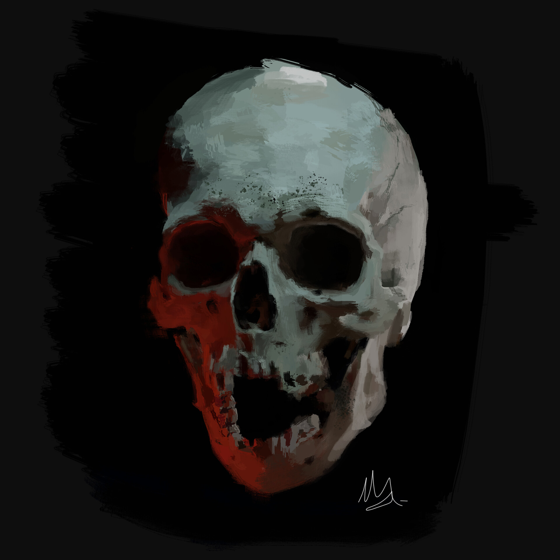 how to draw a skull photoshop