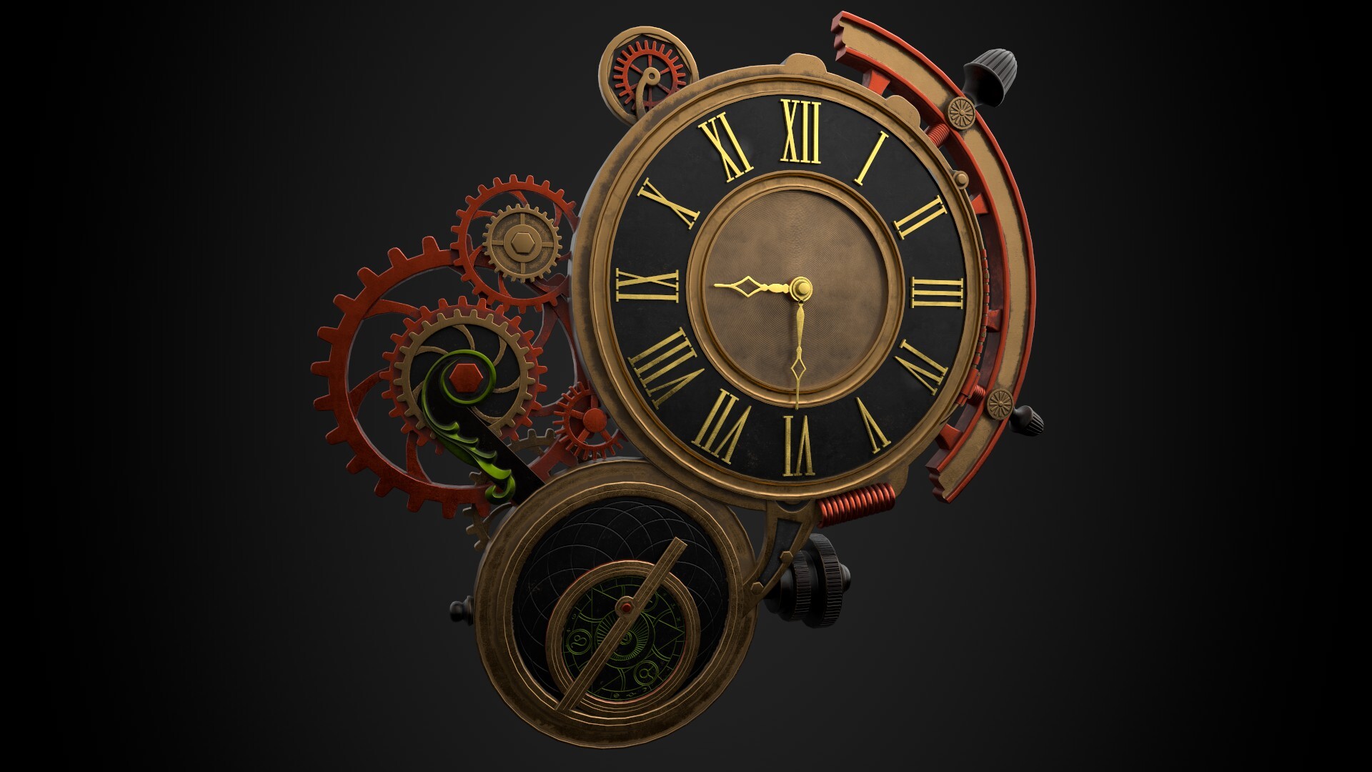 Steampunk Clock Background
