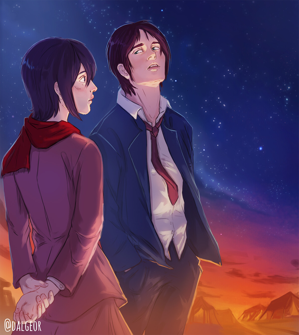 ArtStation - Mikasa and Eren Fanart