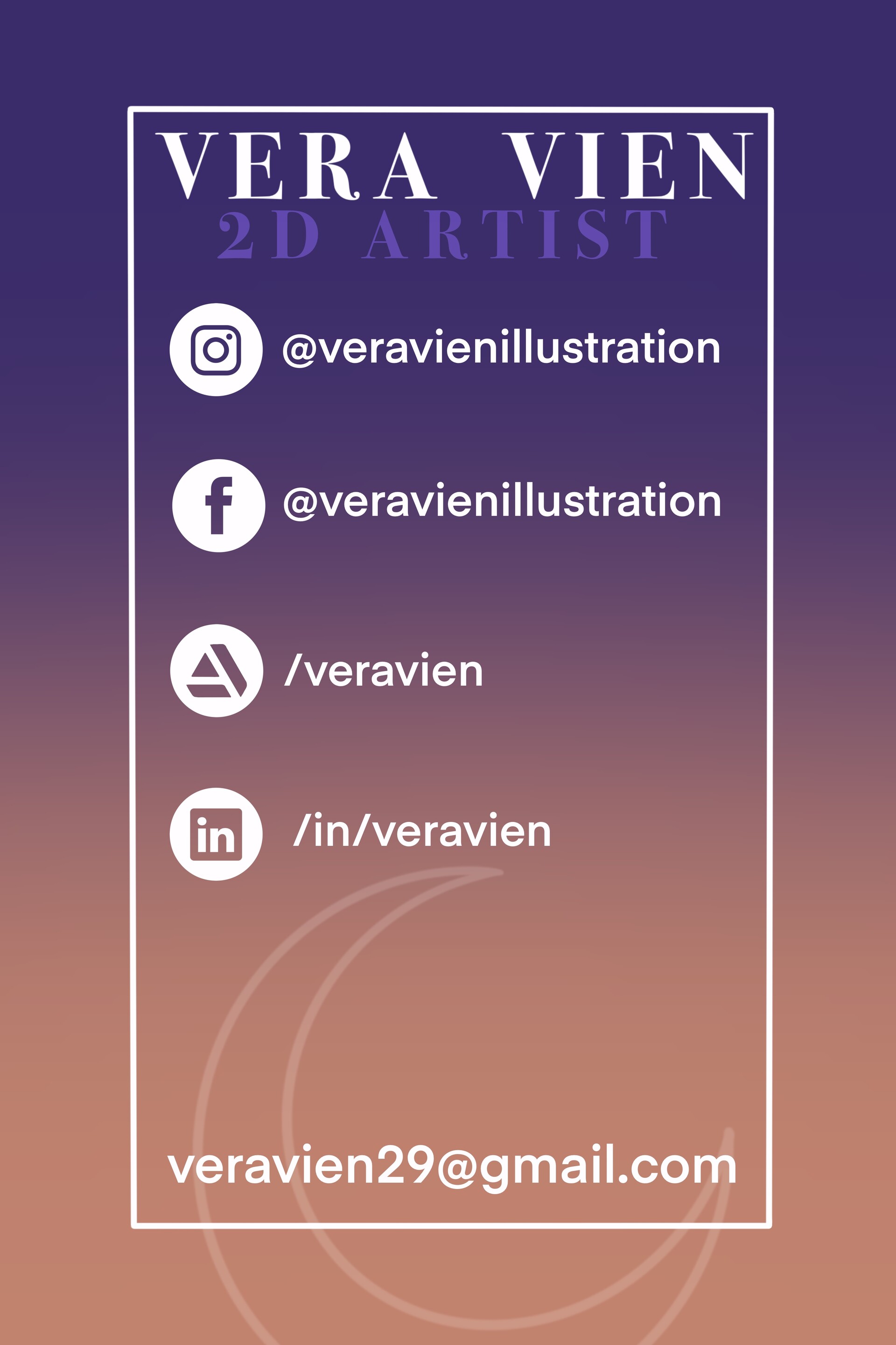 Vera Vien - Tarot - Hermit- Business Card