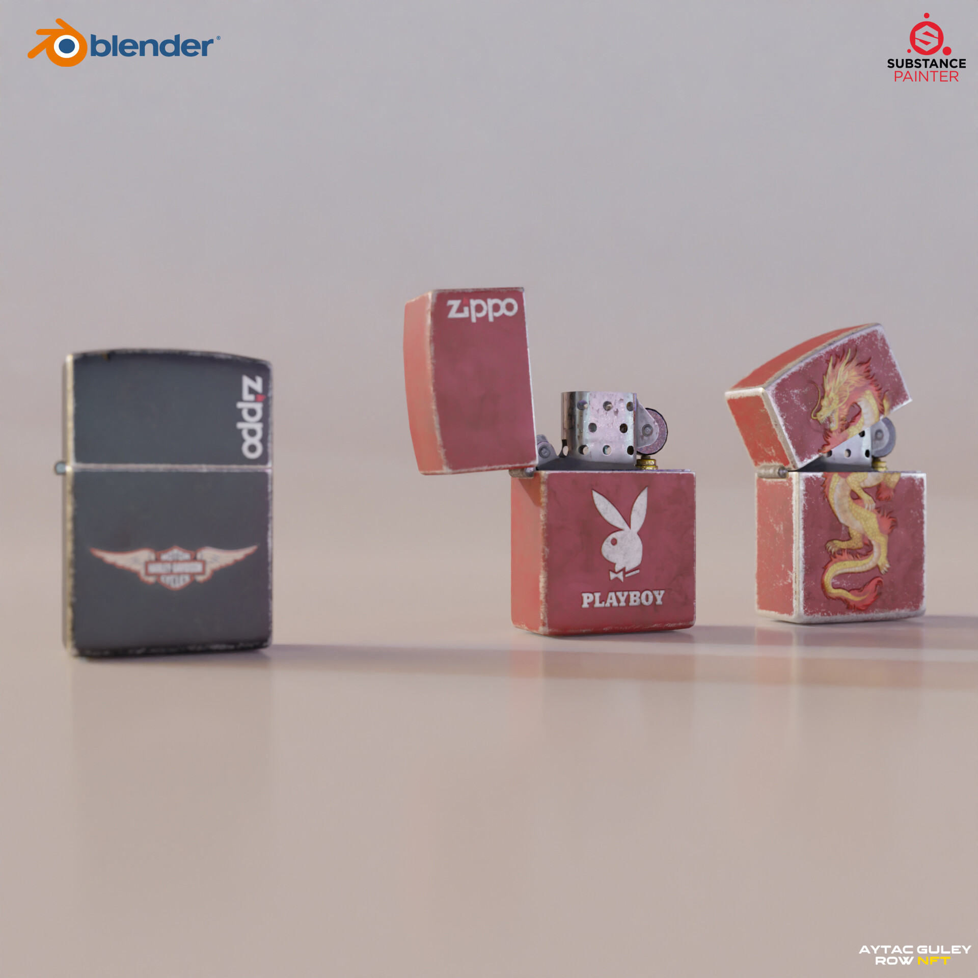 ArtStation - Low Poly Zippo Lighter 3D Model
