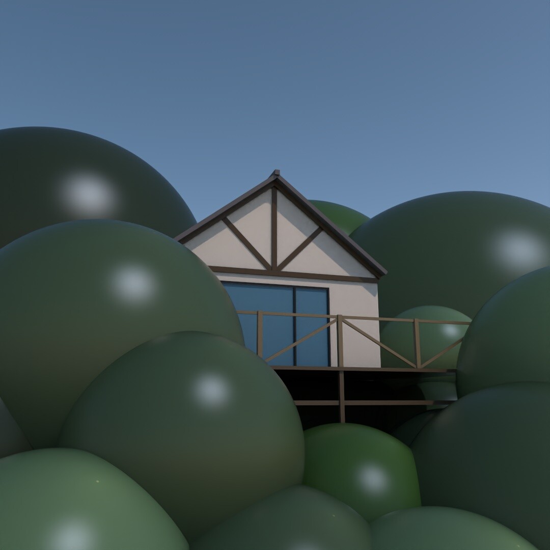 ArtStation - low poly cabin