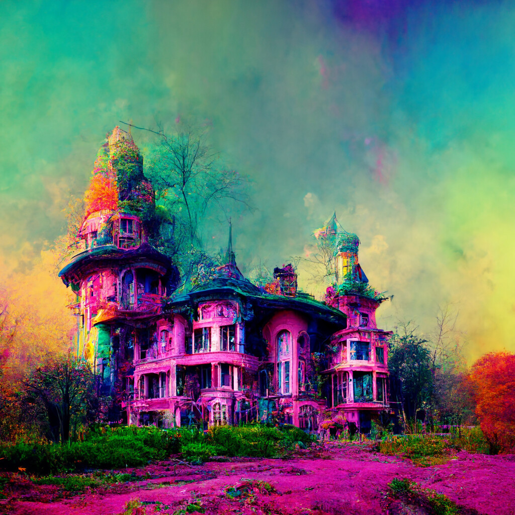 Michael Miccoli - An Old Victorian Mansion in a Psychedelic Dreamscape