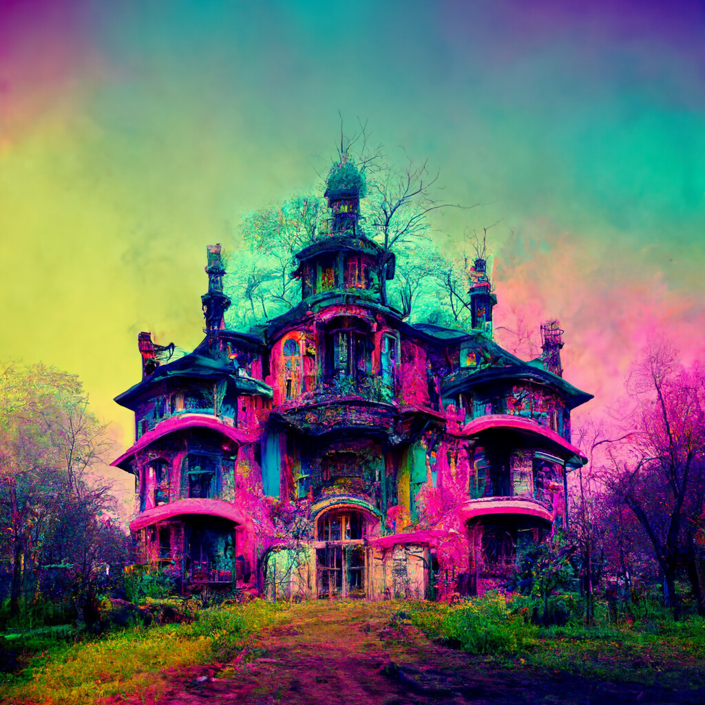 Michael Miccoli - An Old Victorian Mansion in a Psychedelic Dreamscape