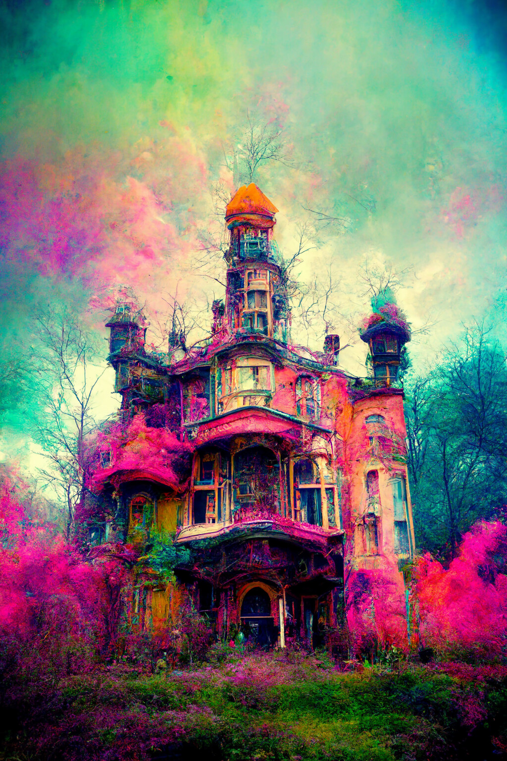 Michael Miccoli - An Old Victorian Mansion in a Psychedelic Dreamscape
