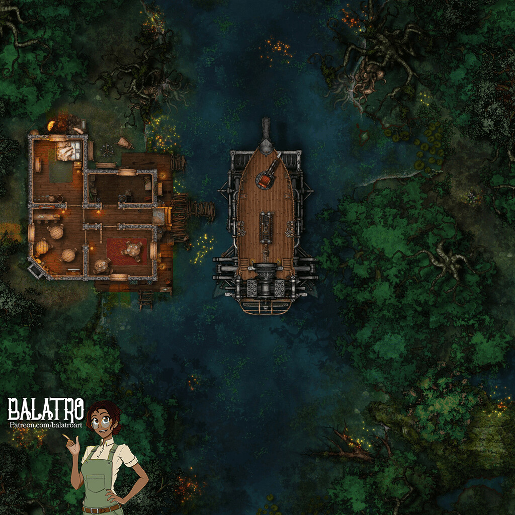 ArtStation - Fan Boat vs Dire Gator