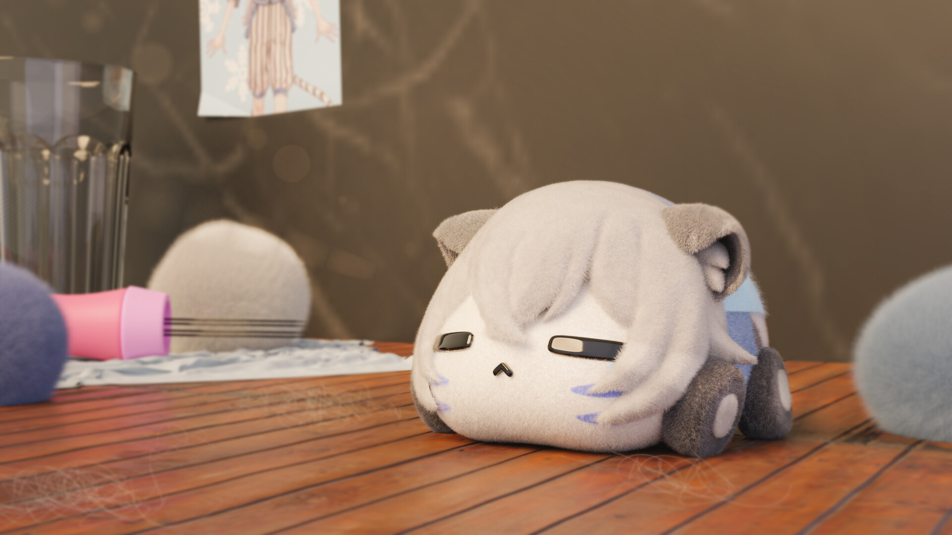 ArtStation - Pui Pui Molcar (Vtuber Tora Yukimi Ver.) with background