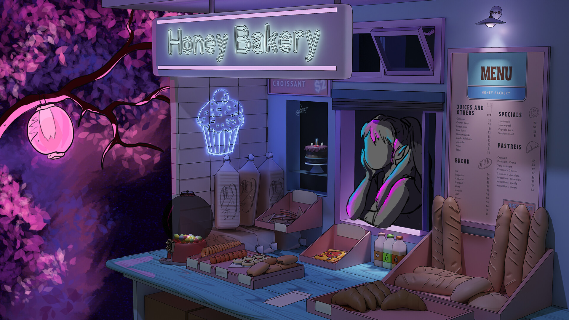 ArtStation - Night on Honey Bakery