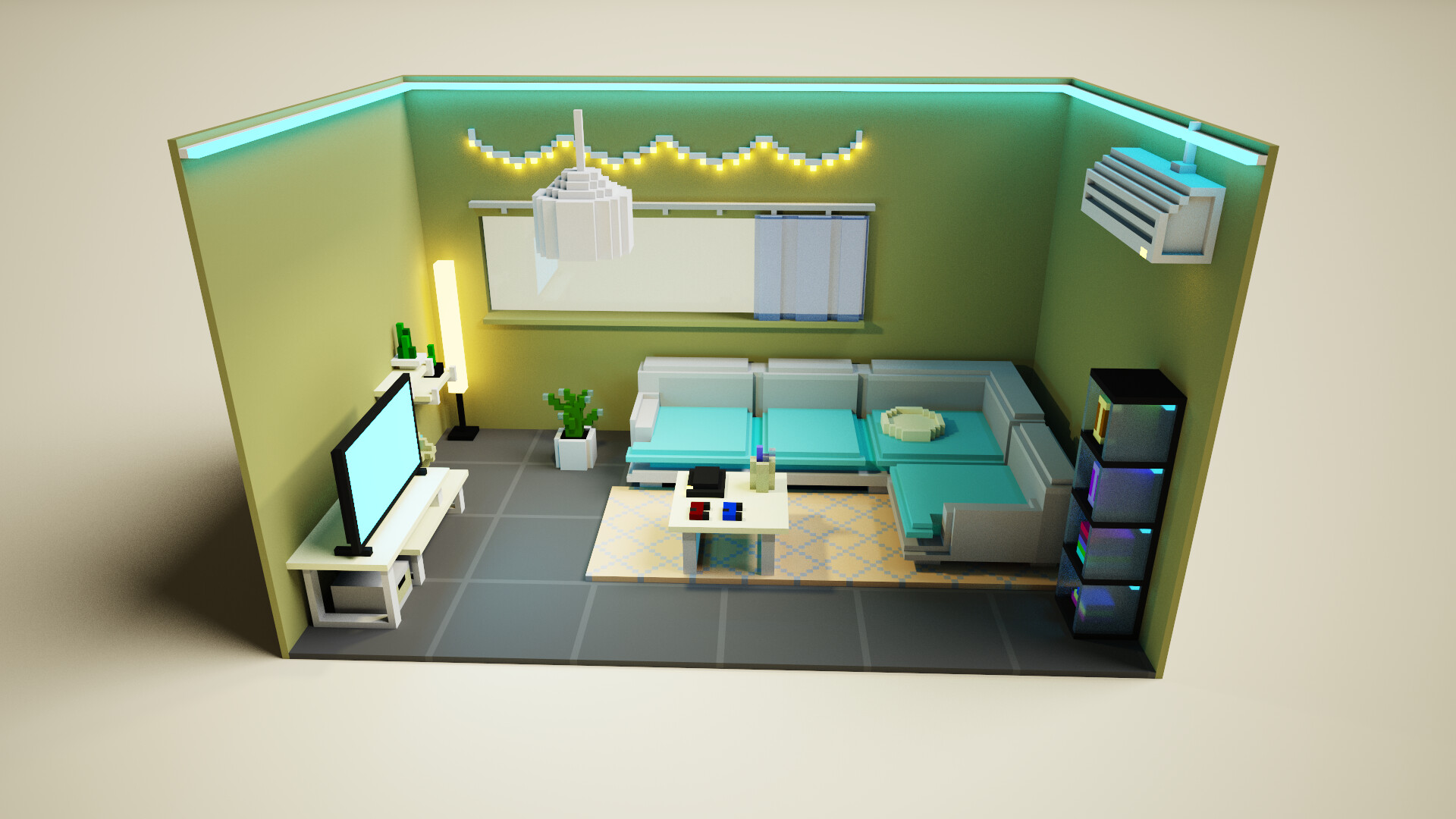 ArtStation - Interior in blue