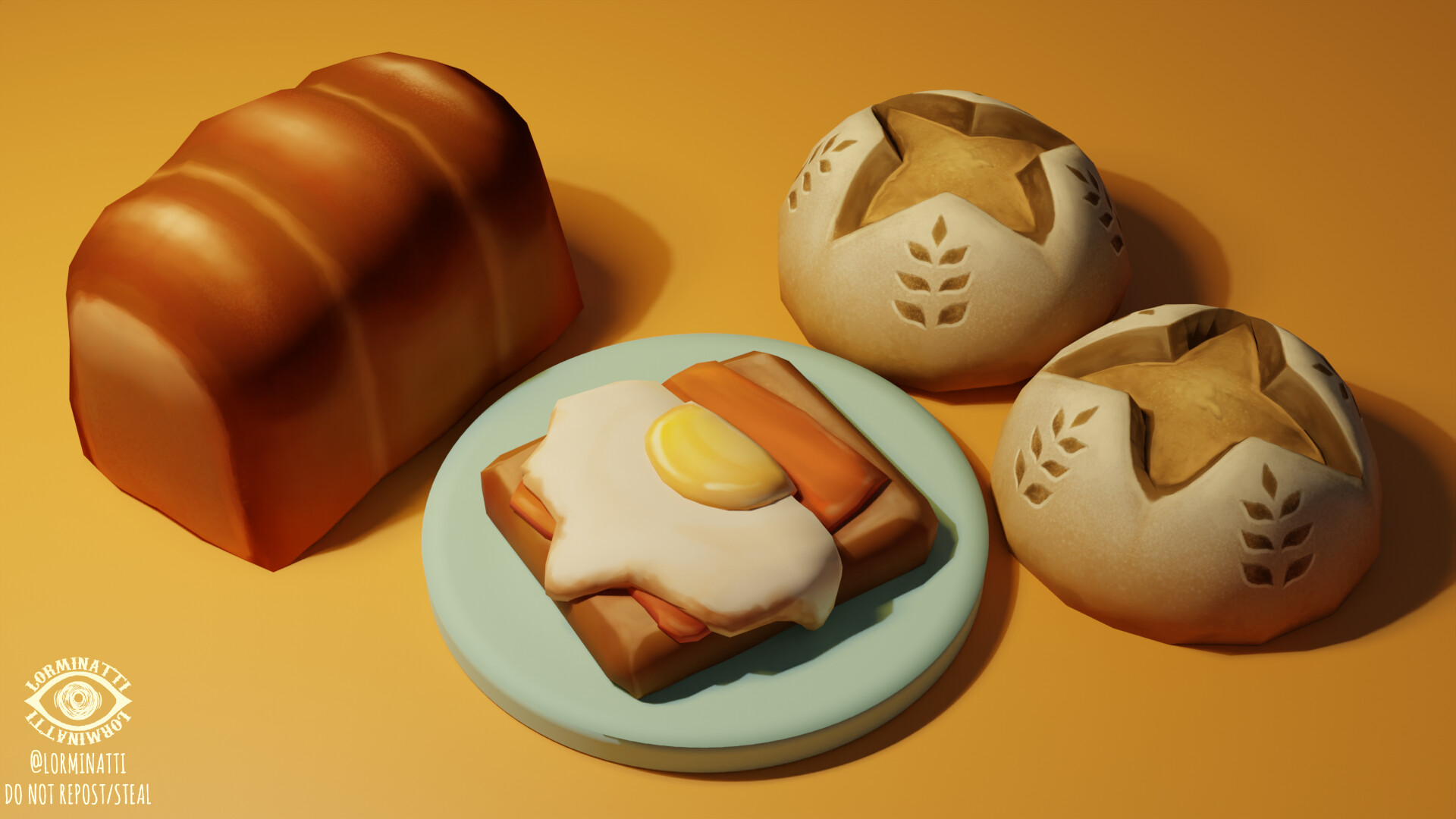 ArtStation - Trial Render : Bread and more bread