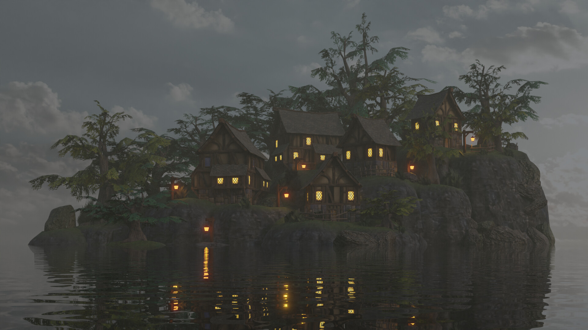 ArtStation - Secluded Fantasy Island