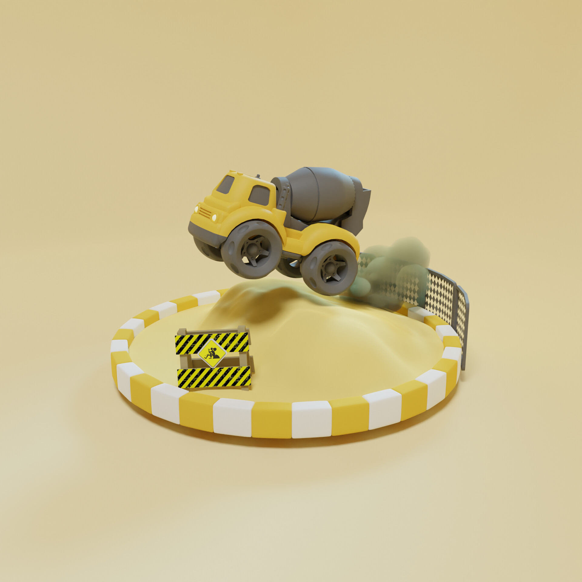 ArtStation - Toy machine concrete mixer