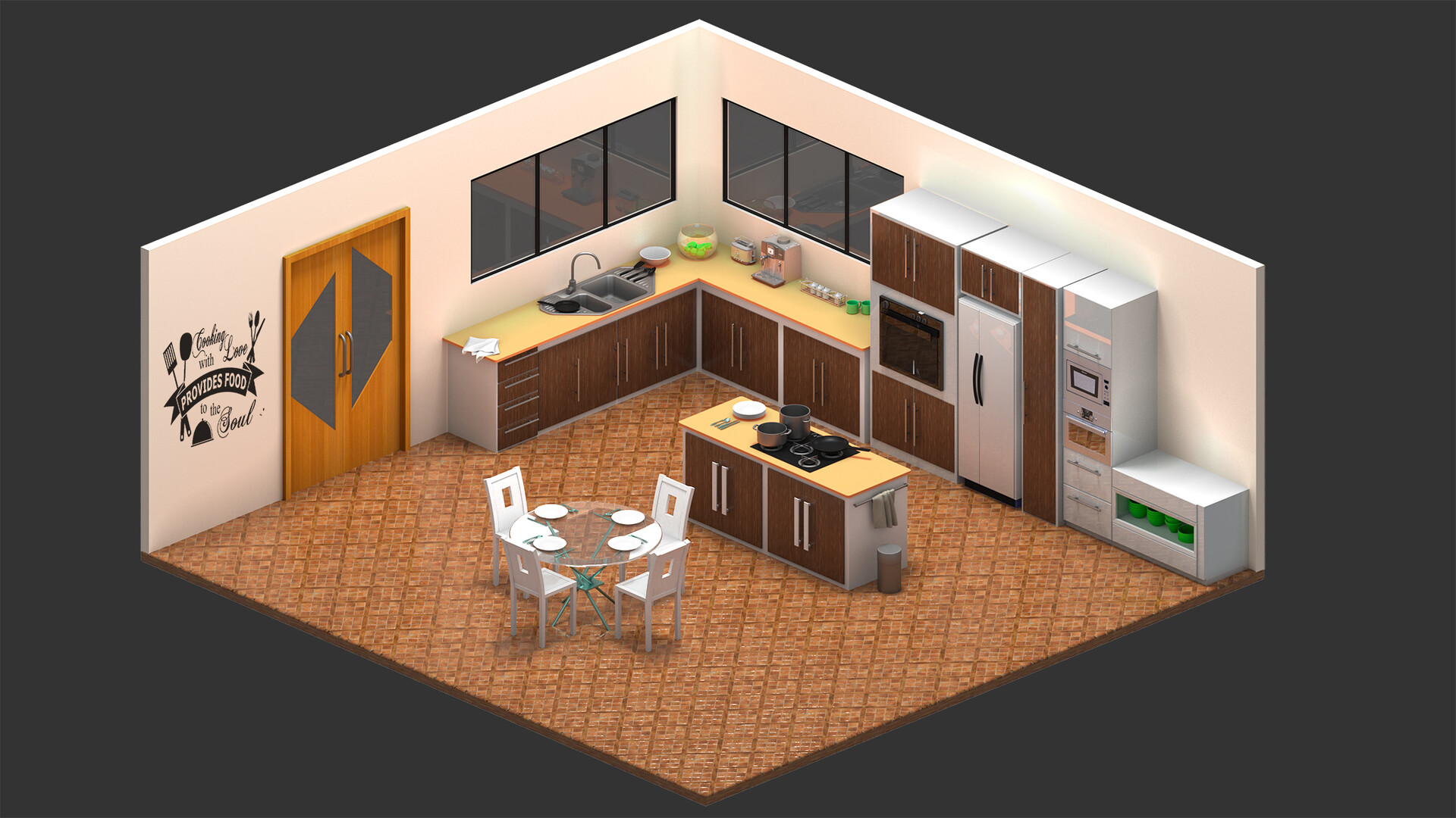 ArtStation - 3D Kitchen Lowpoly