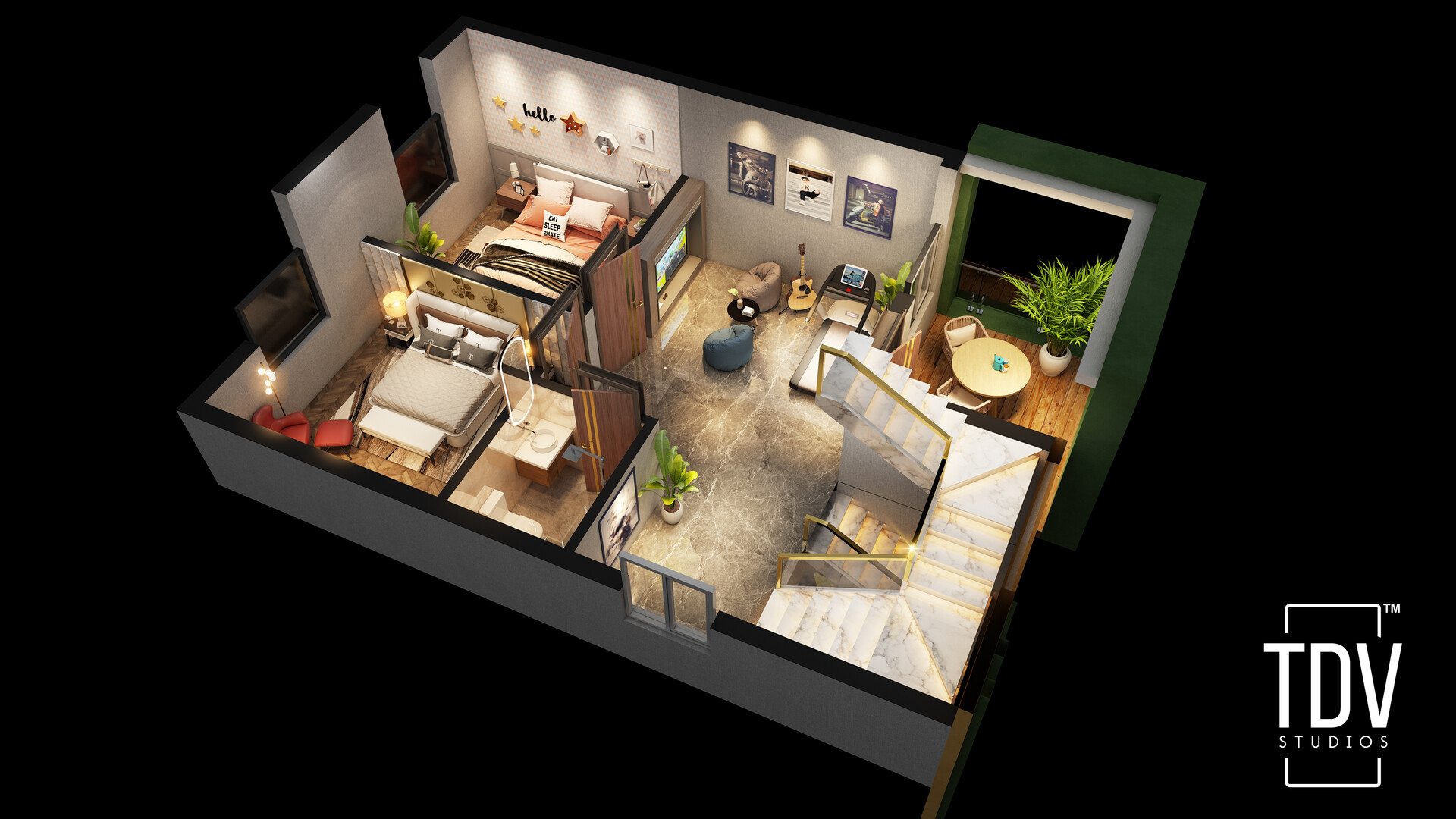 ArtStation - 3D Isometric Floor Plan