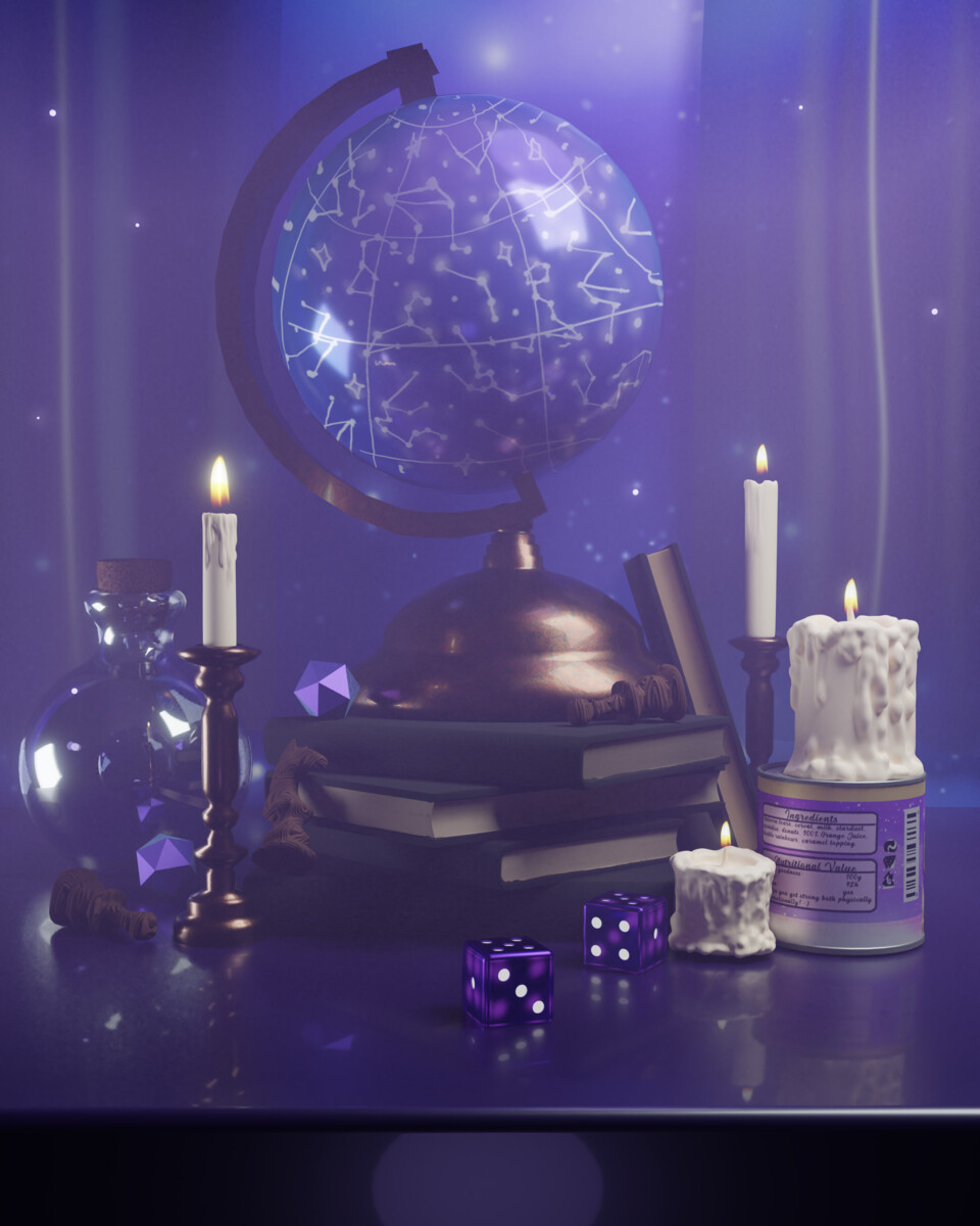 ArtStation - Blender studies 2 - Wizard's Crafting Table