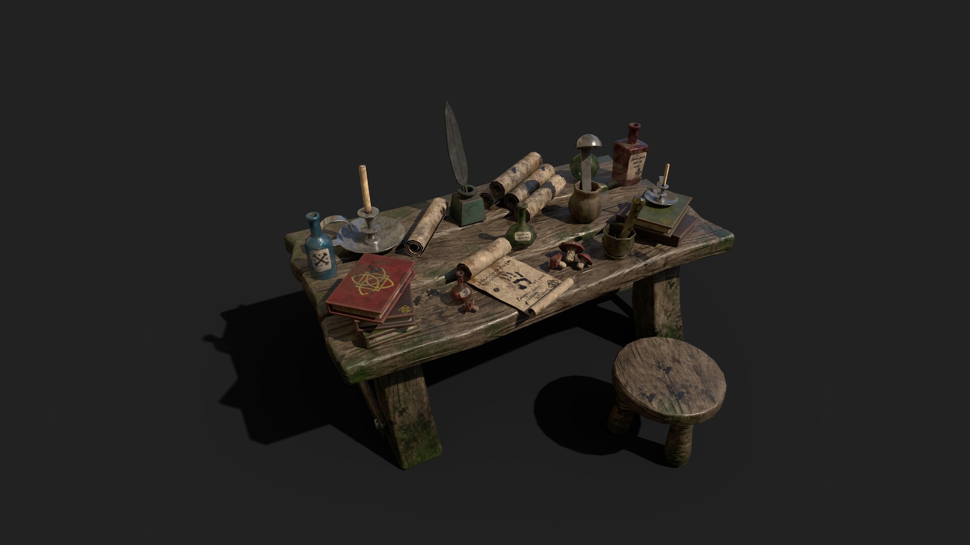ArtStation - Game-Ready Alchemist's table