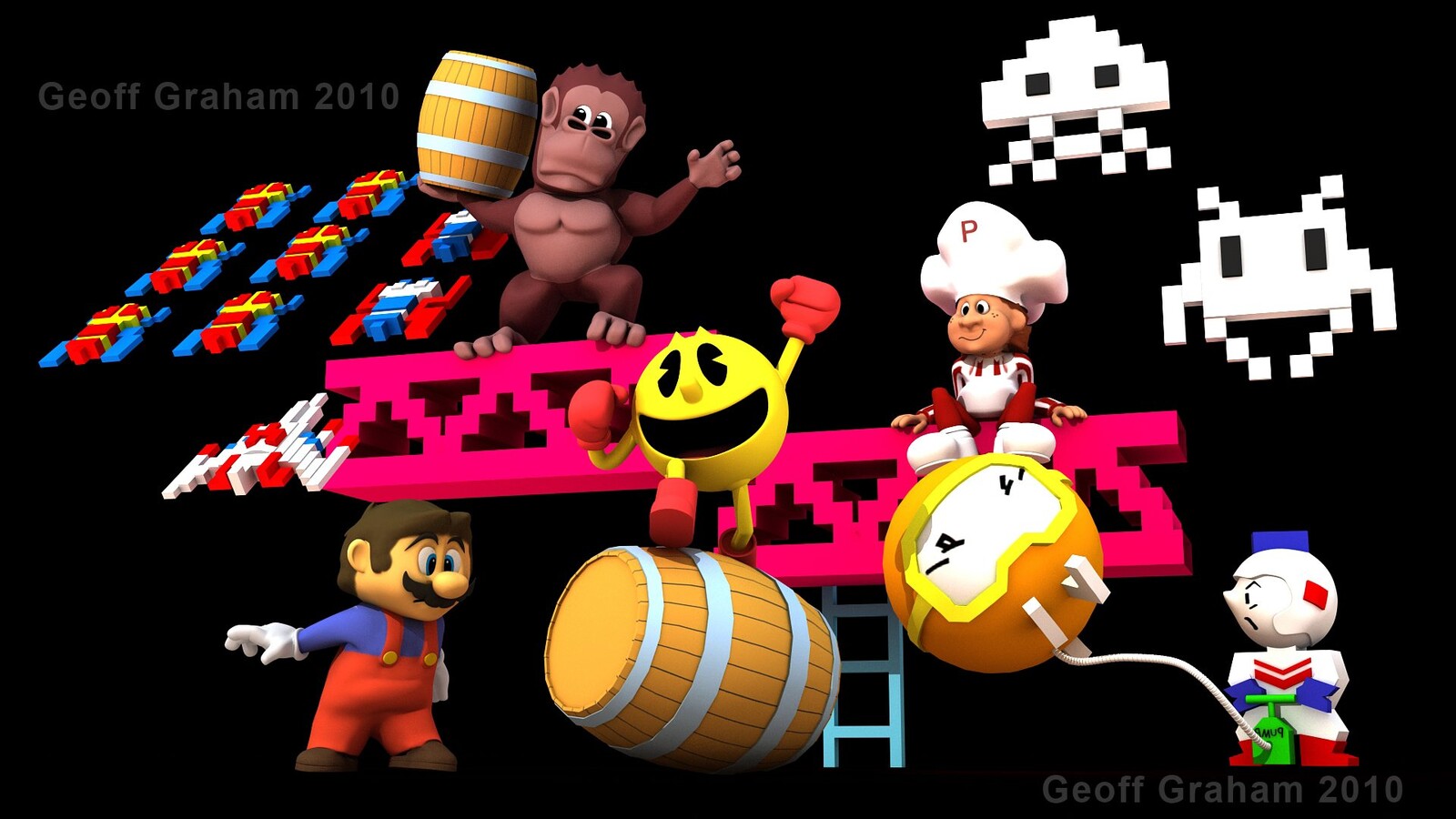 Geoff Graham - Pac-Man Arcade 3D - and various arcade fan art (older work).