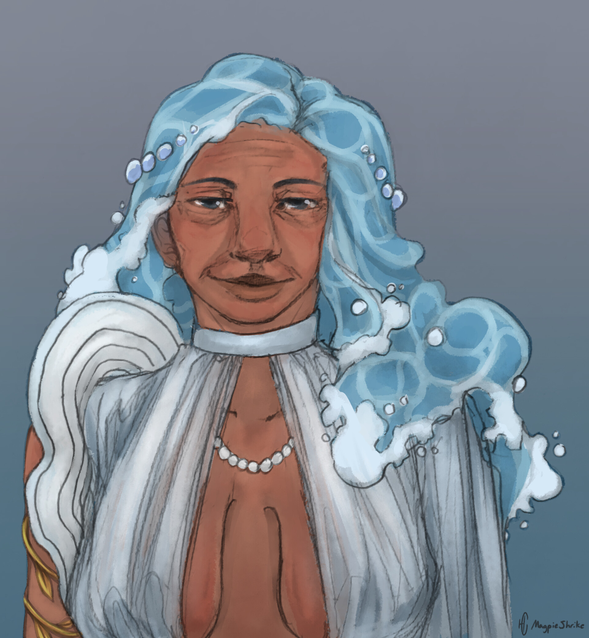 how to draw a water nymph