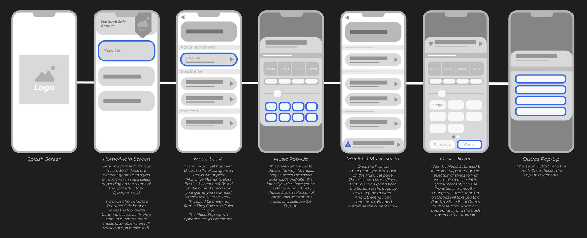 ArtStation - App UI Wireframe|OST Tabletop Music Companion