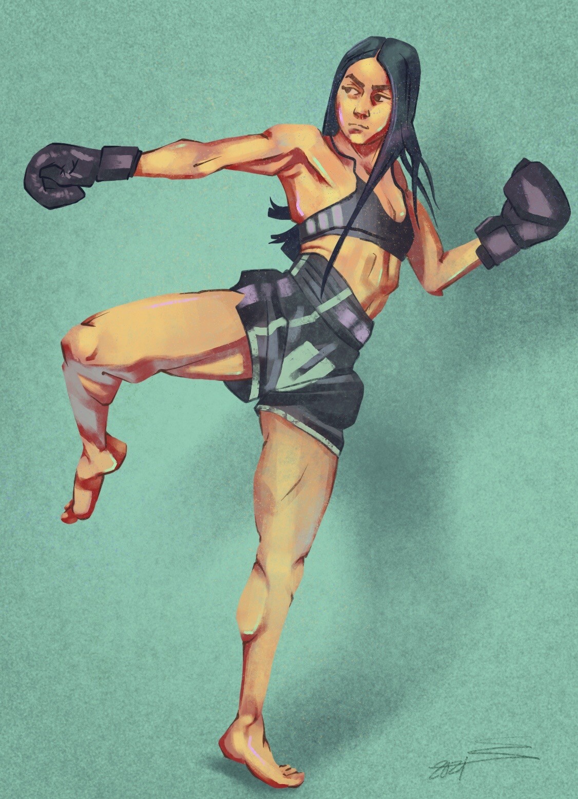 ArtStation - Kick Boxing study