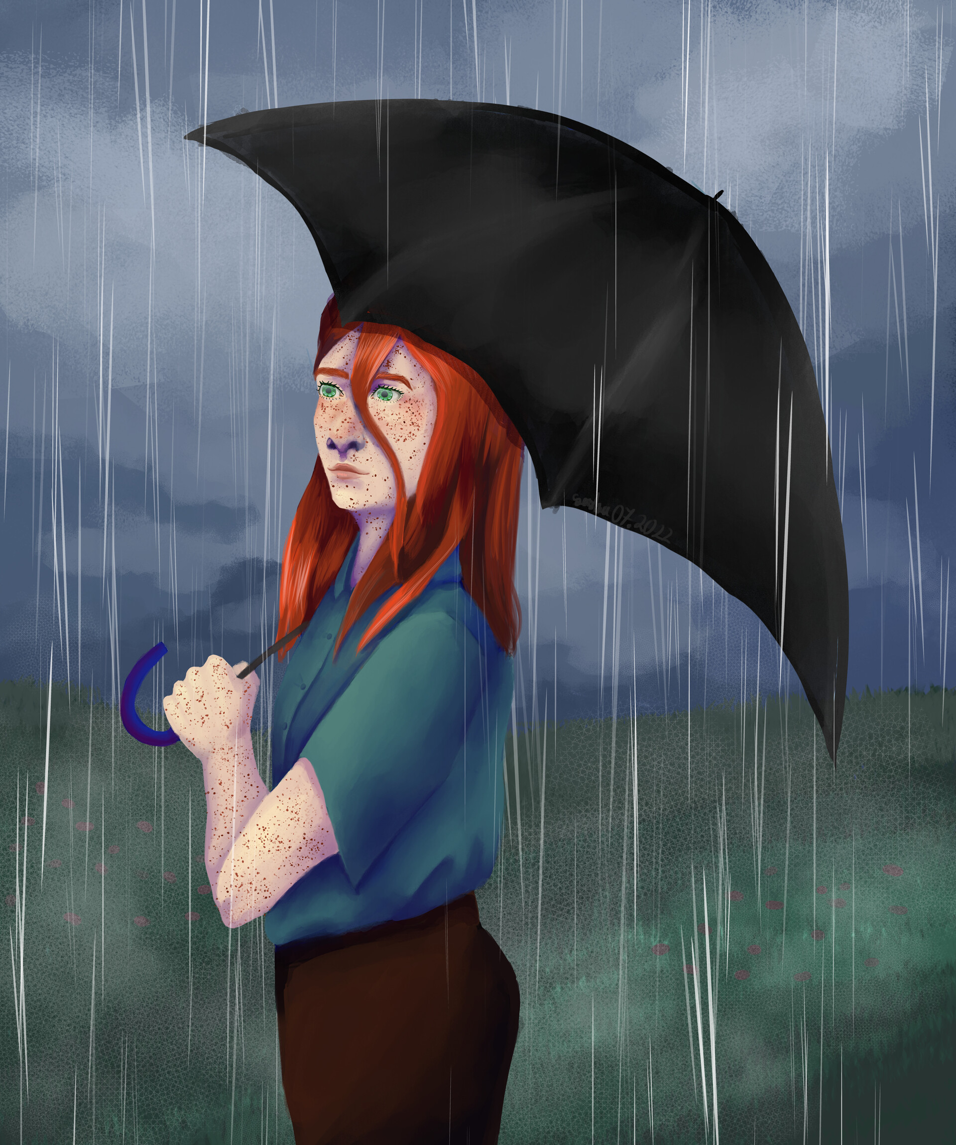 ArtStation - Shey in the rain