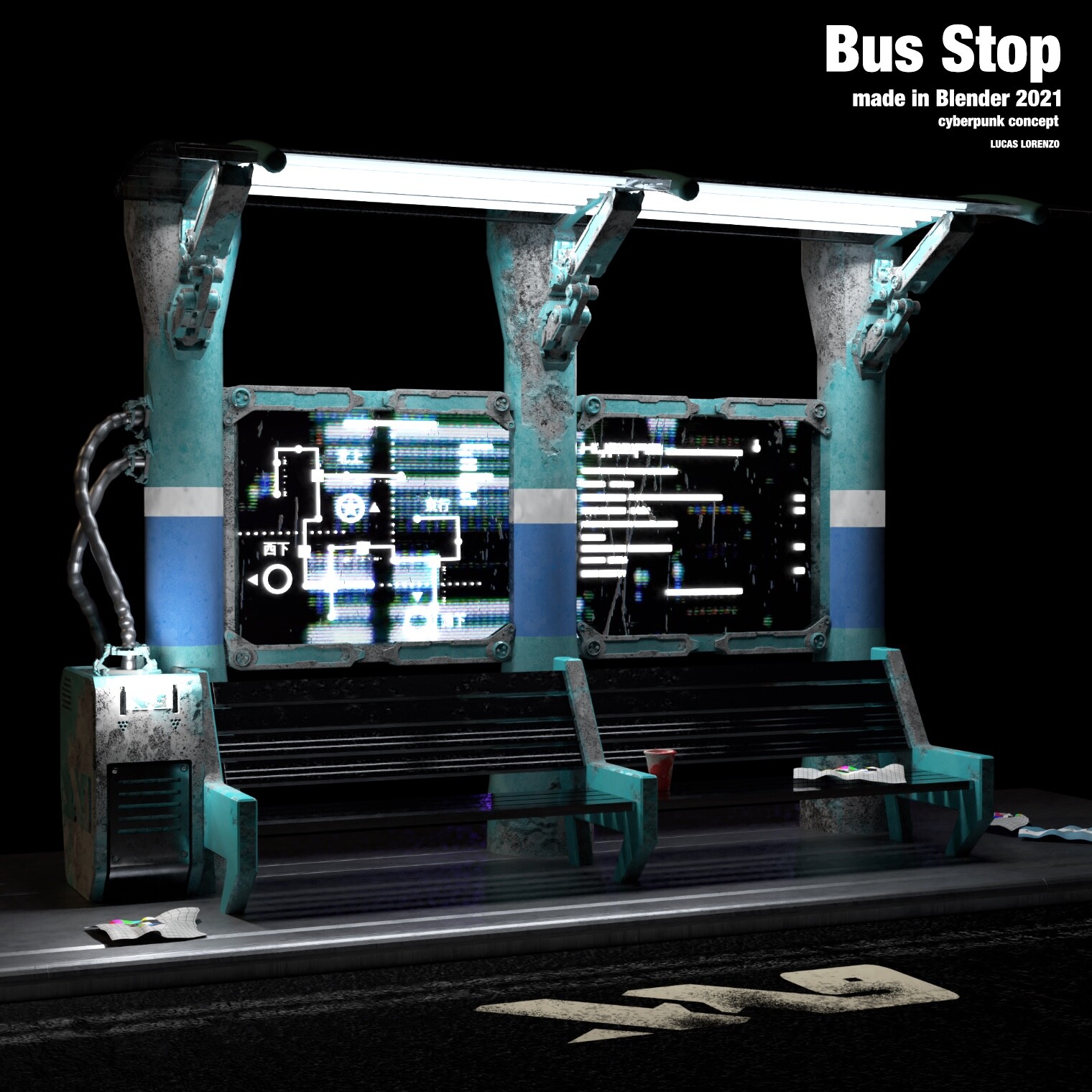 ArtStation - Bus Stop