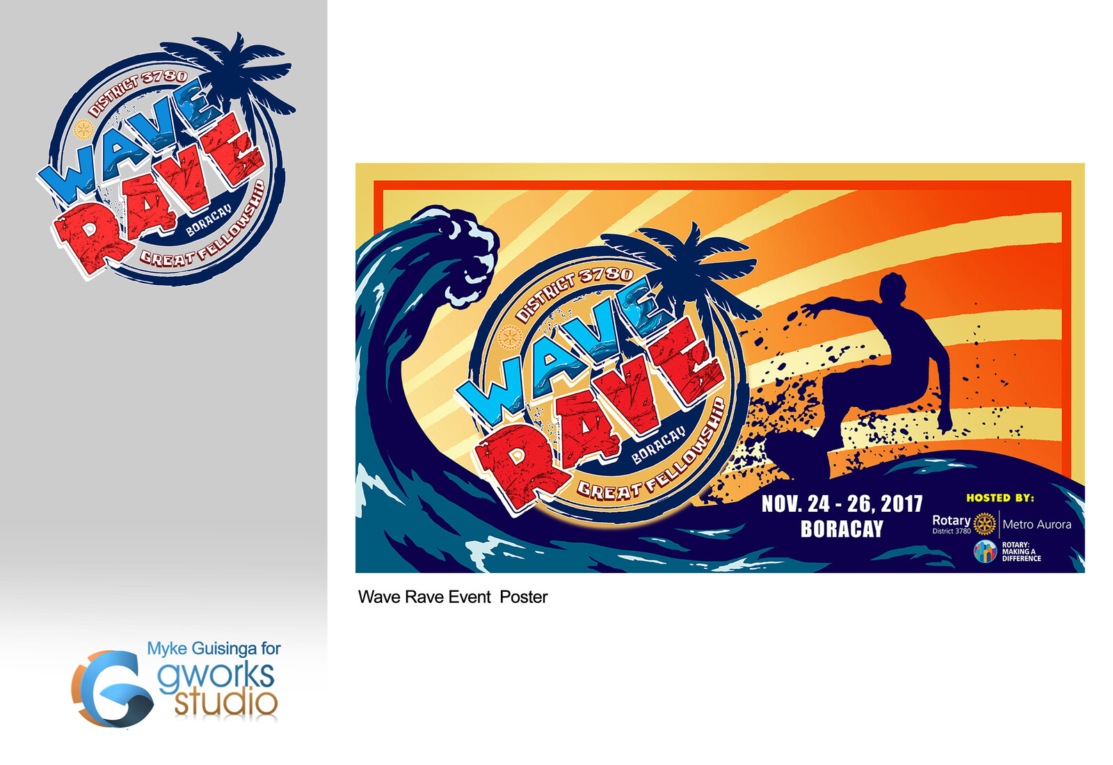 Myke Guisinga - WAVE RAVE EVENT POSTER
