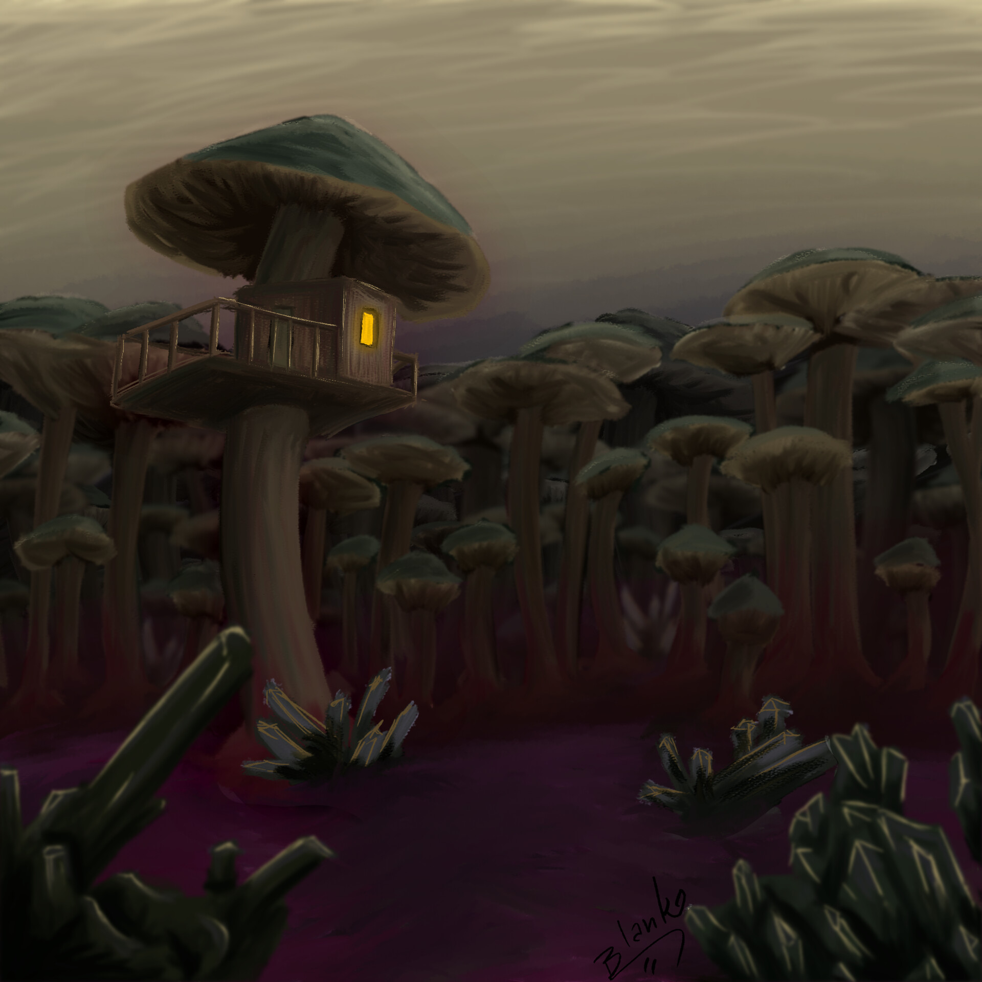 ArtStation - distant light in shrooms